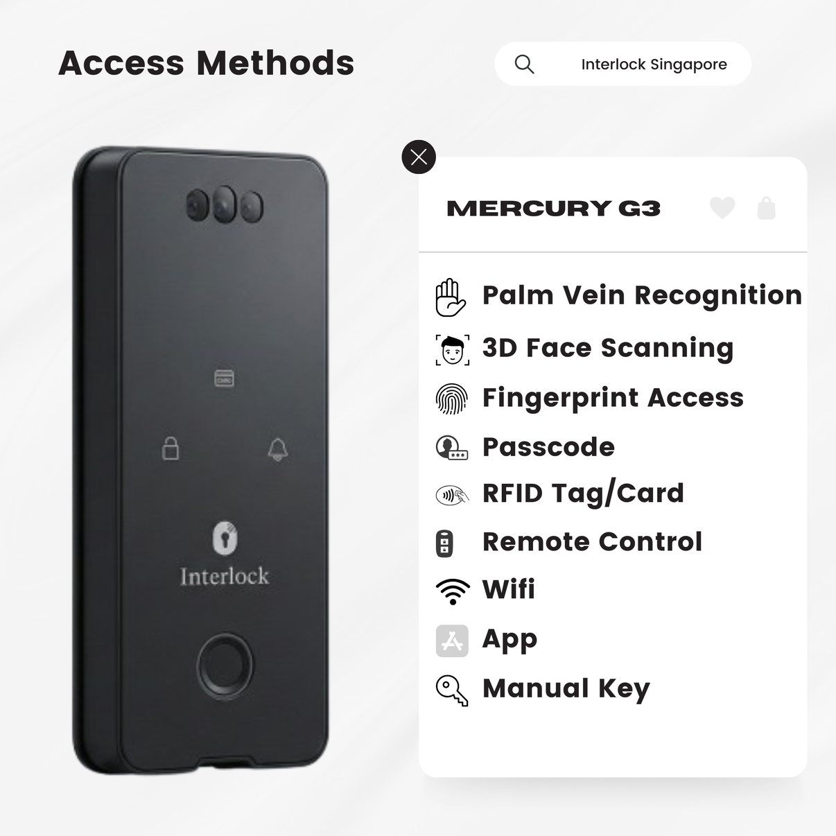 Interlock Mercury G3 | Dual Camera Digital Gate Lock