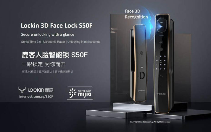Lockin S50F Smart Lock – Face Recognition & Keyless Entry | Interlock
